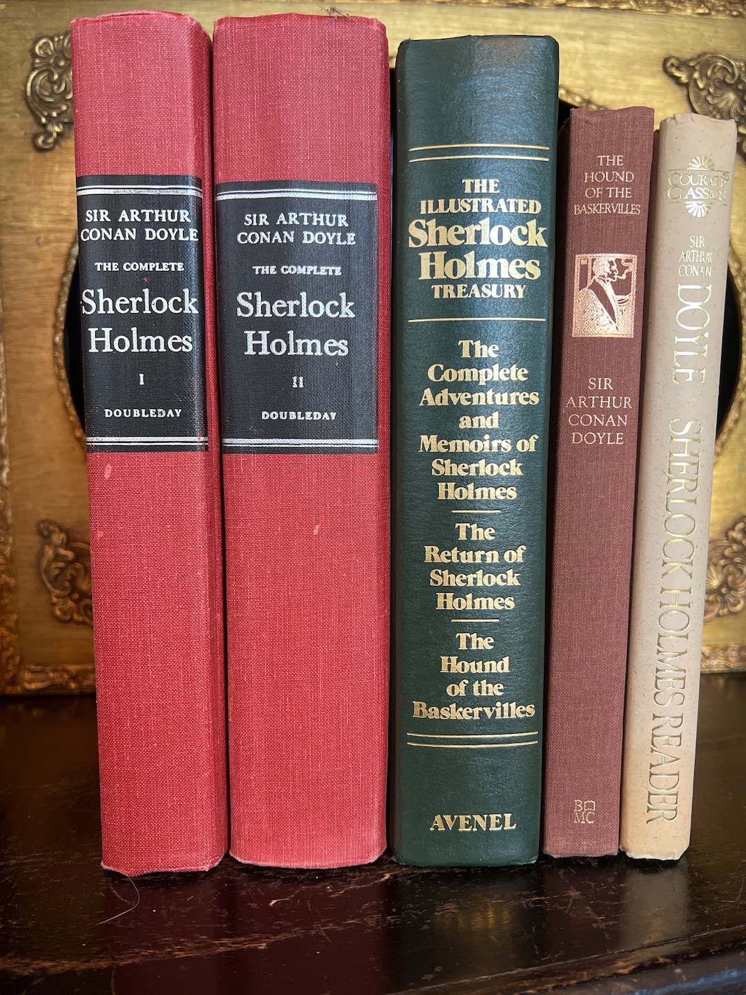 Set of 5 Vintage Sherlock Holmes Books Gold Gilt Embossed Old - Etsy