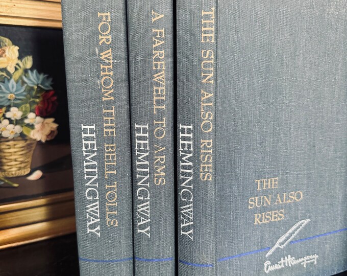 Set of 3 Vintage Books Ernest Hemingway Classic Literature Book Staging ...