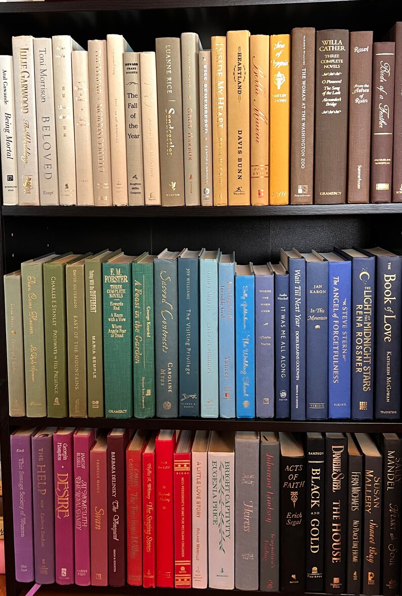 Set of 5 Elegant Decorative Books Curated Romantic Book Stack ...