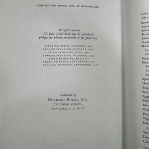 Vintage Gourmet's Menu Cookbook Collection of Epicurean Menus and ...