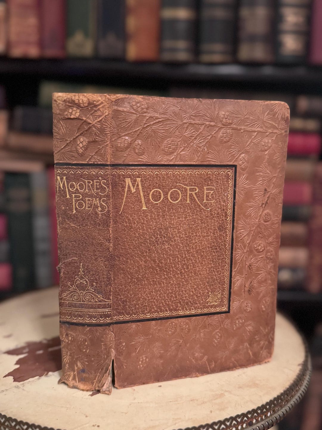 Antique Book the Poetical Works of Thomas Moore 1887 Leather Bound ...