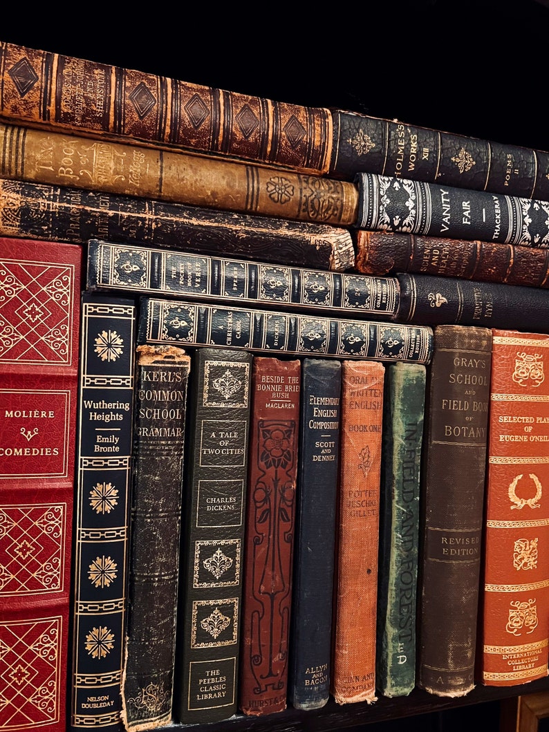 Set of 5 Vintage Books Customizable by Color Authentic Books - Etsy ...