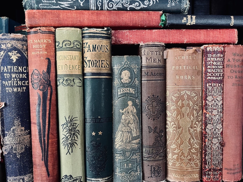 Set of 5 Vintage Books Customizable by Color Authentic Books - Etsy Australia