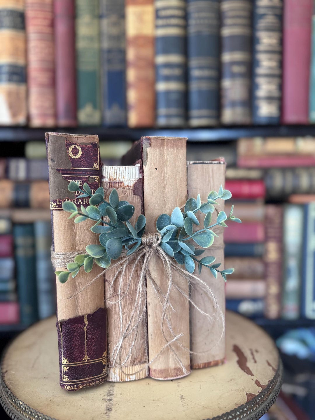Vintage Unbound Book Set of 4 Authentic Victorian Stacks Custom Wedding ...