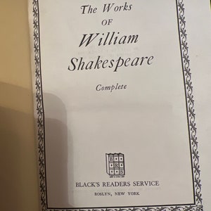 Vintage Shakespeare Book the Complete Works of William Shakespeare Gold ...