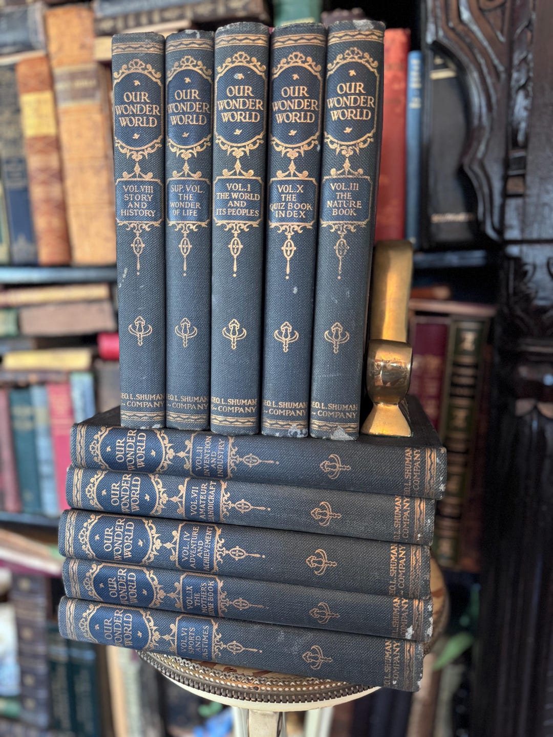 Complete Set of 10 Our Wonder World Antique Books Authentic Books Black ...