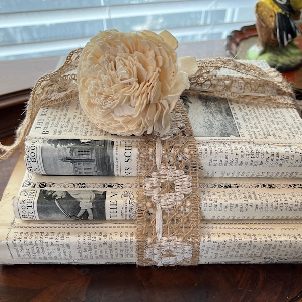 Vintage Book Stack - Etsy