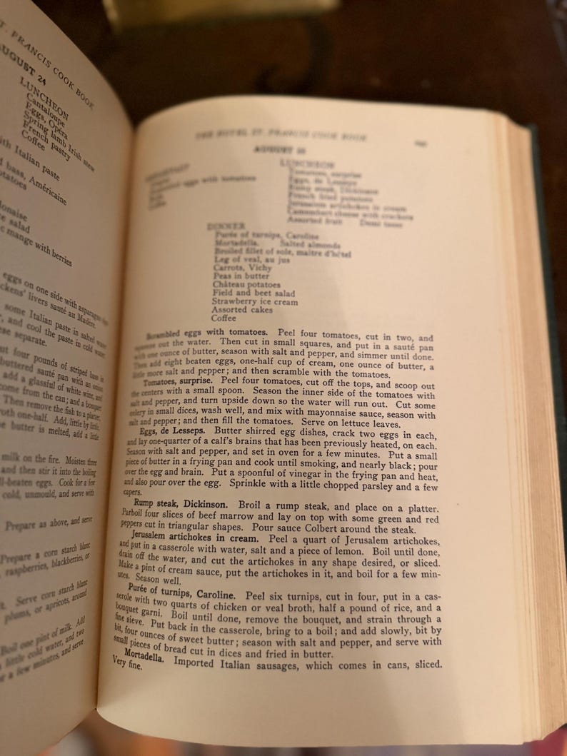 1919 Hotel St Francis Cook Book | Victor Hirtzler | Vintage Cookbook ...