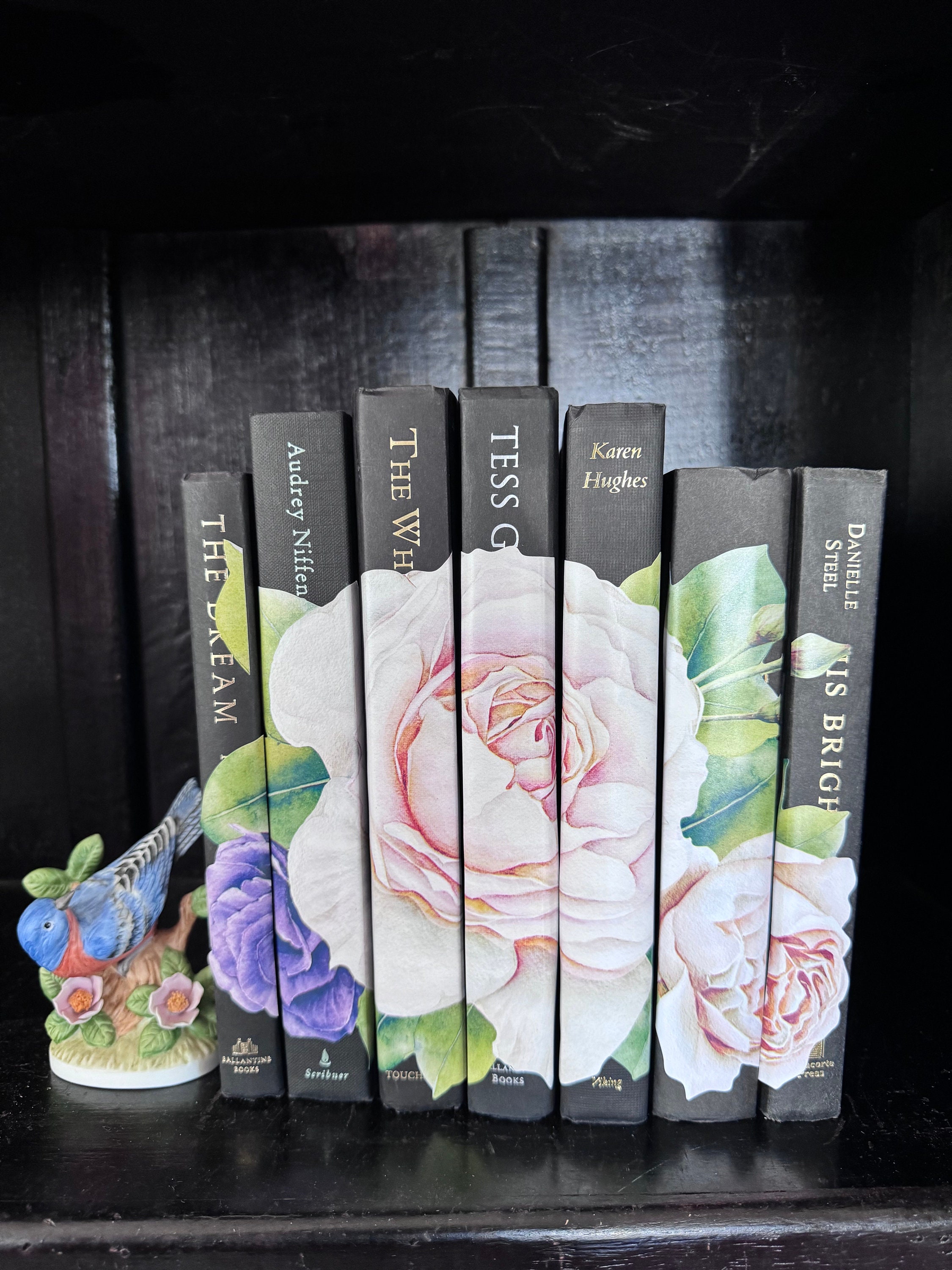 Custom Curated Floral Design Books Decorative Bookshelf Decor Authentic ...