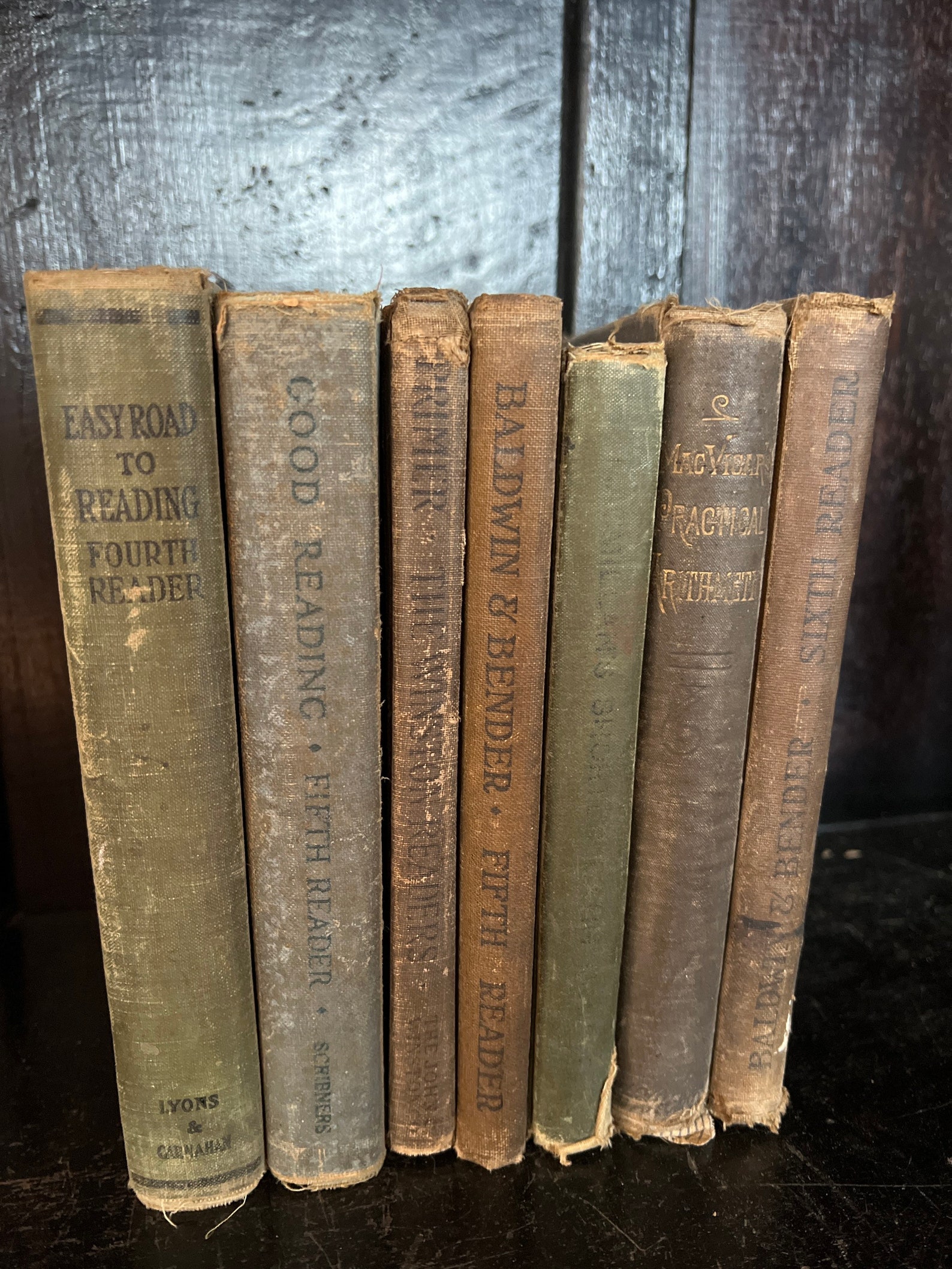 Set of 7 Randomly Picked Antique School Books Reading Math - Etsy
