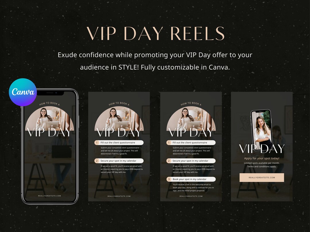 VIP Day Instagram Reel Canva Templates, Short Video Templates - Etsy