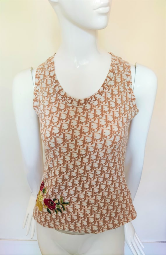 Christian Dior Monogram Logo Text Embroidered Floral … - Gem