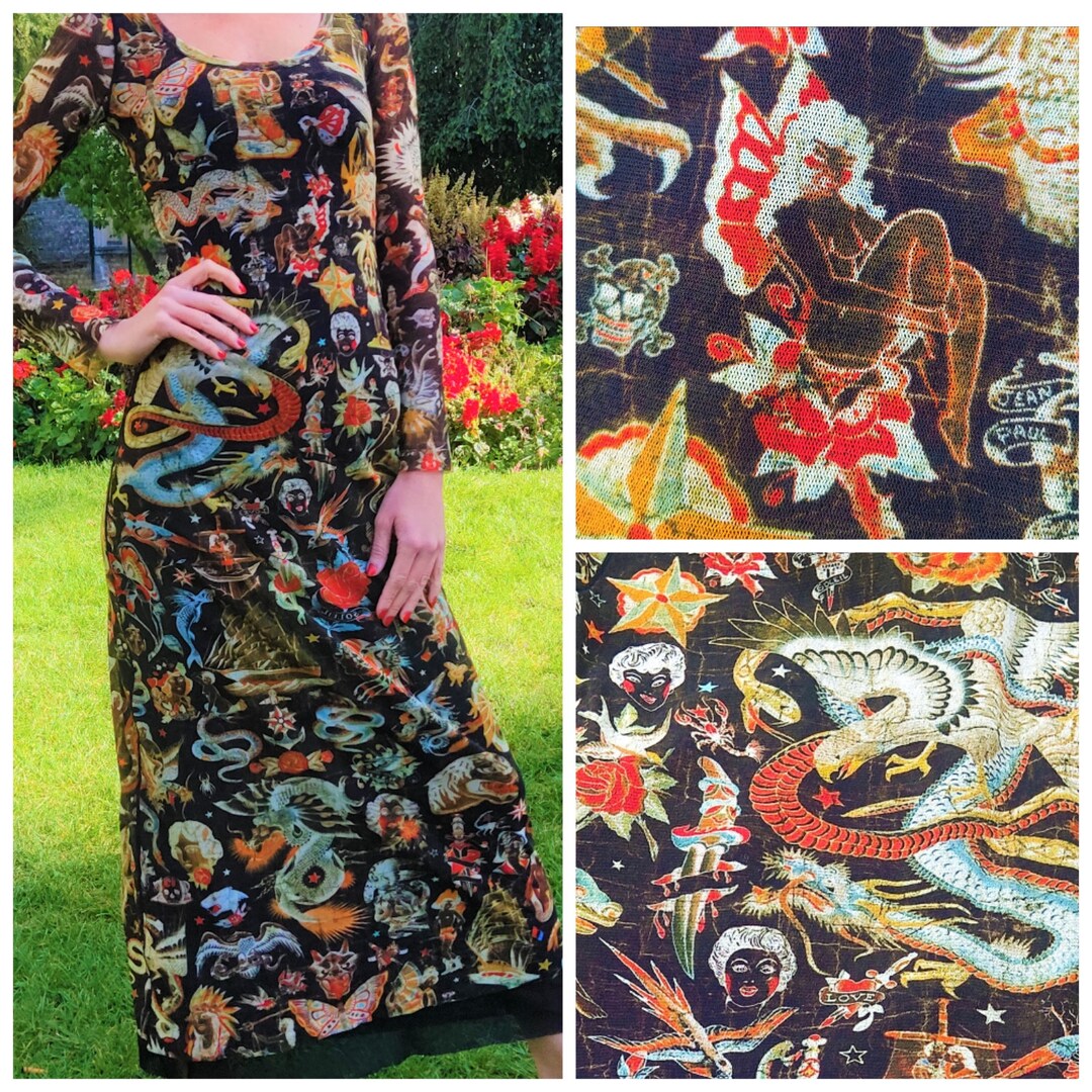Jean Paul Gaultier Pirate Tattoo Pin up Girl Sailor Marine Butterfly ...