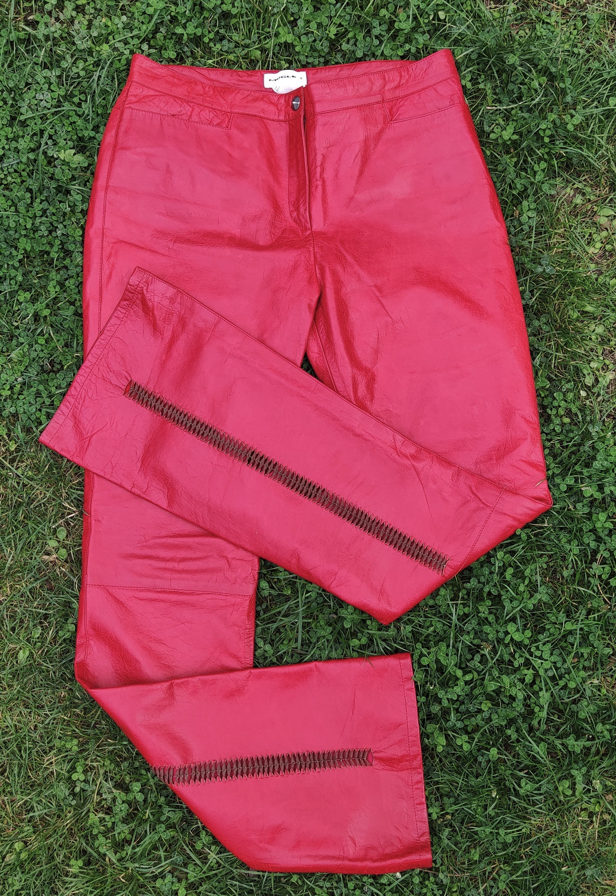 Thierry Mugler Red Calf Leather Couture Runway Motorcycle Vintage Paris ...