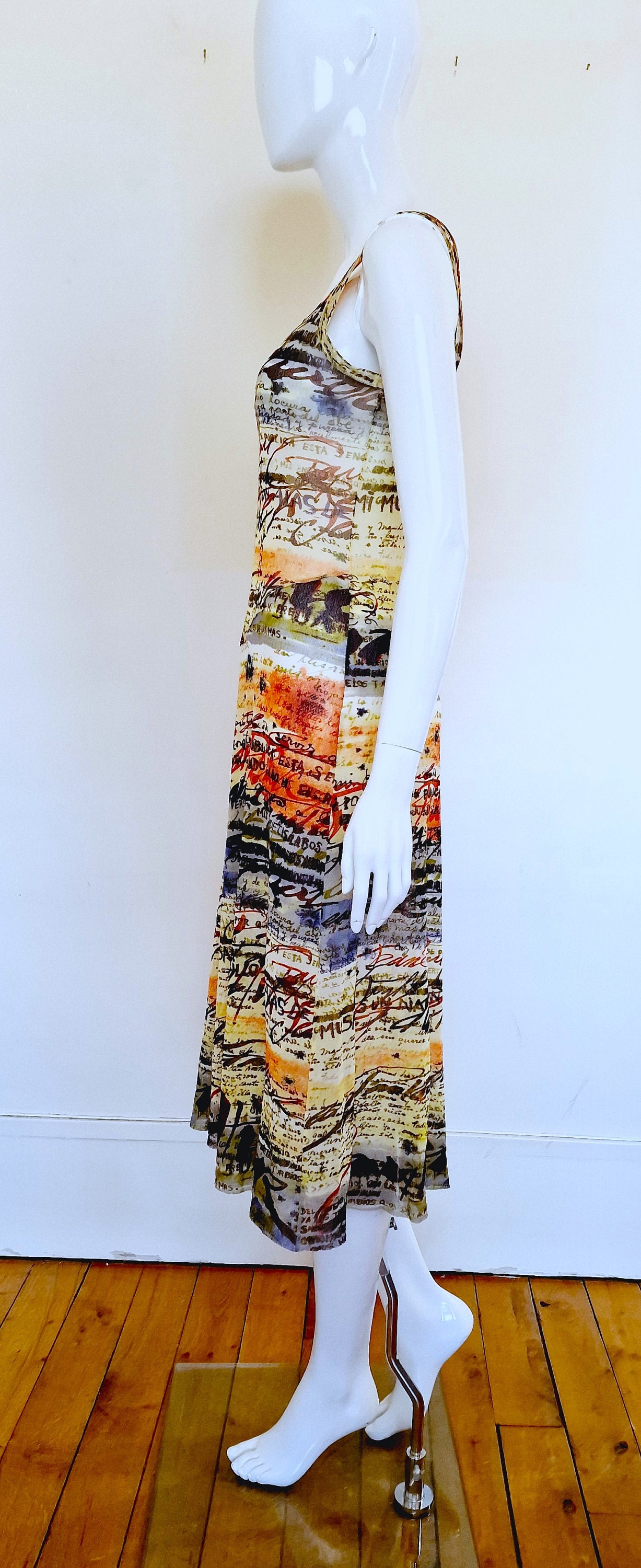 Jean Paul Gaultier Text Calligraphy Spanish Mesh Sheer Logo Vintage ...