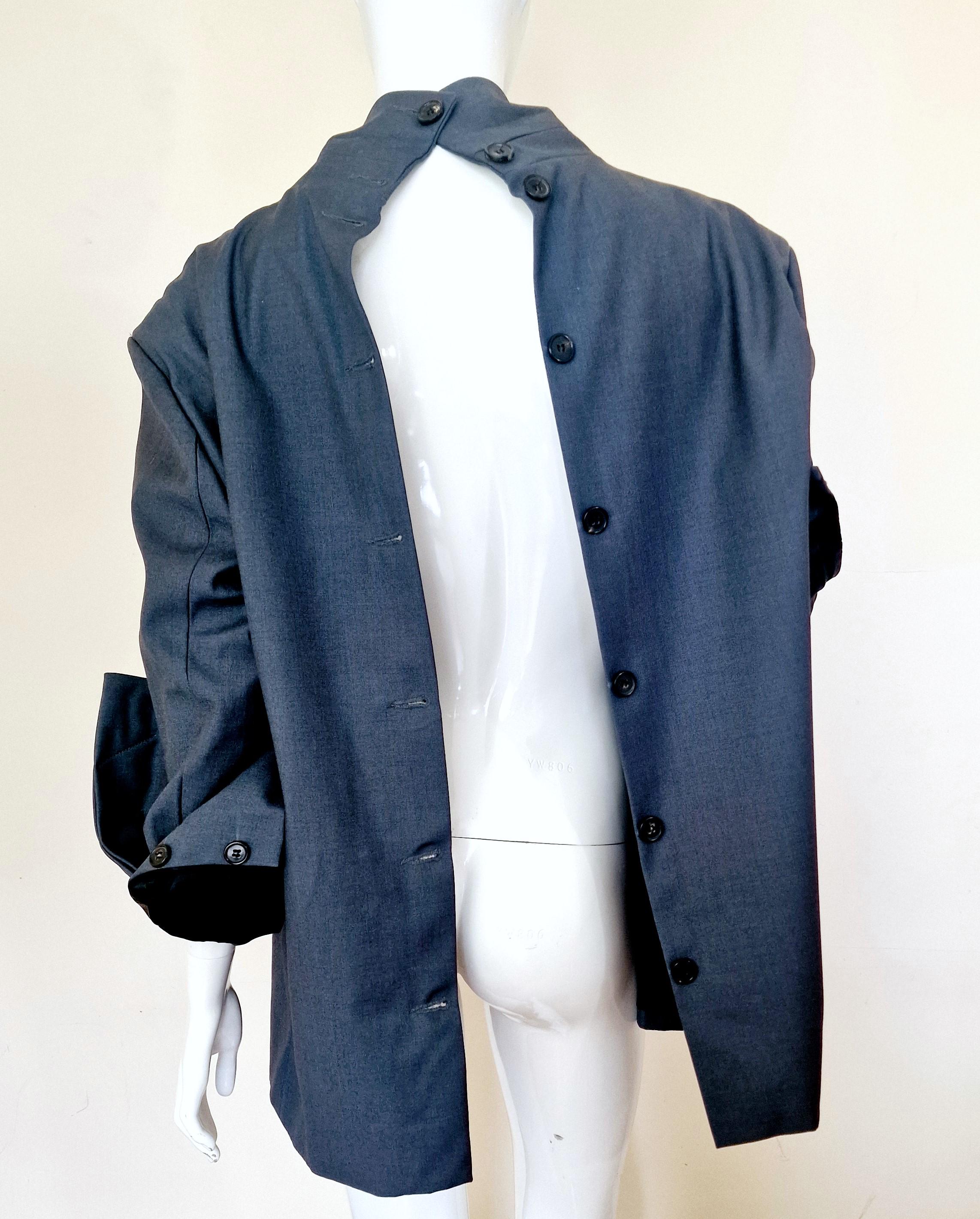 Y/project Button Back Deconstucted Open Cut Out Gray Panel Unisex Men ...