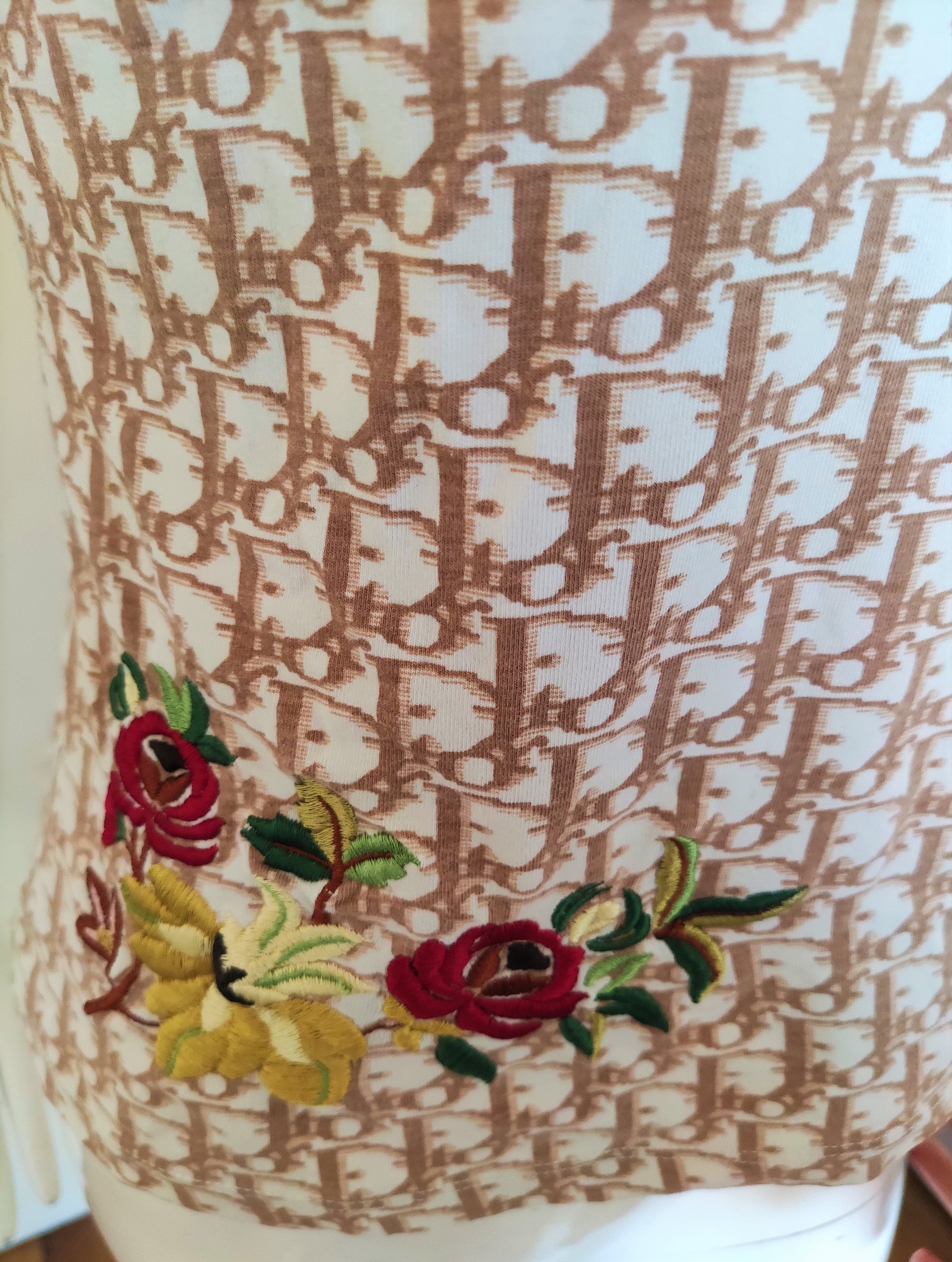 Christian Dior Monogram Logo Text Embroidered Floral Flower J'adore by ...