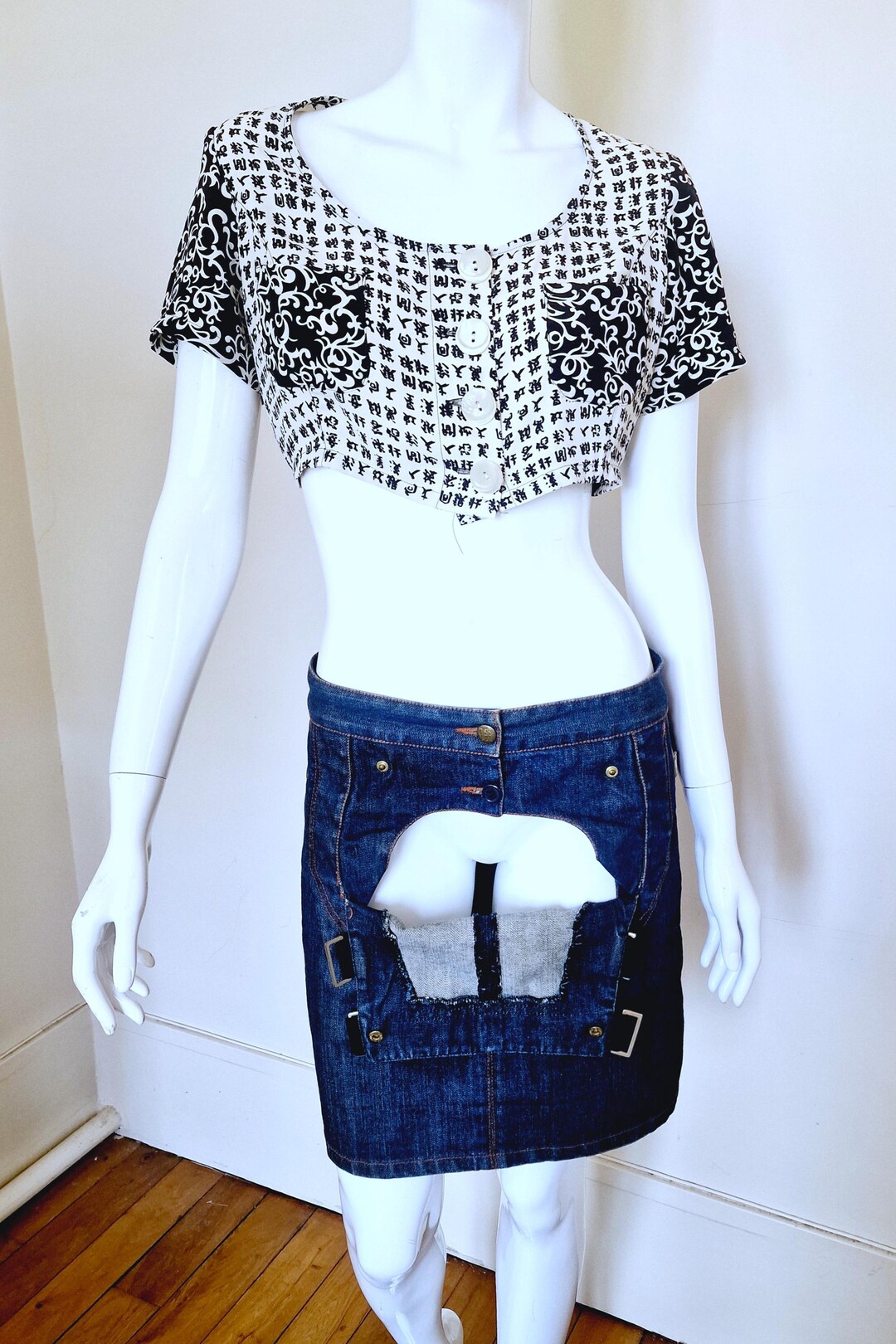 Jean Paul Gaultier Open Front Cut Out Cargo Corset Tactical Junior ...