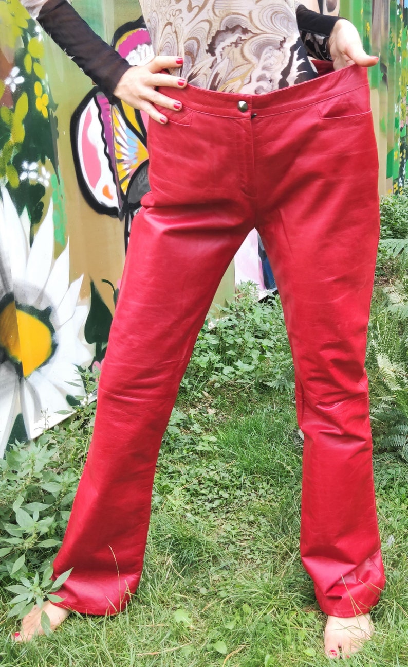 Thierry Mugler Red Calf Leather Couture Runway Motorcycle Vintage Paris ...