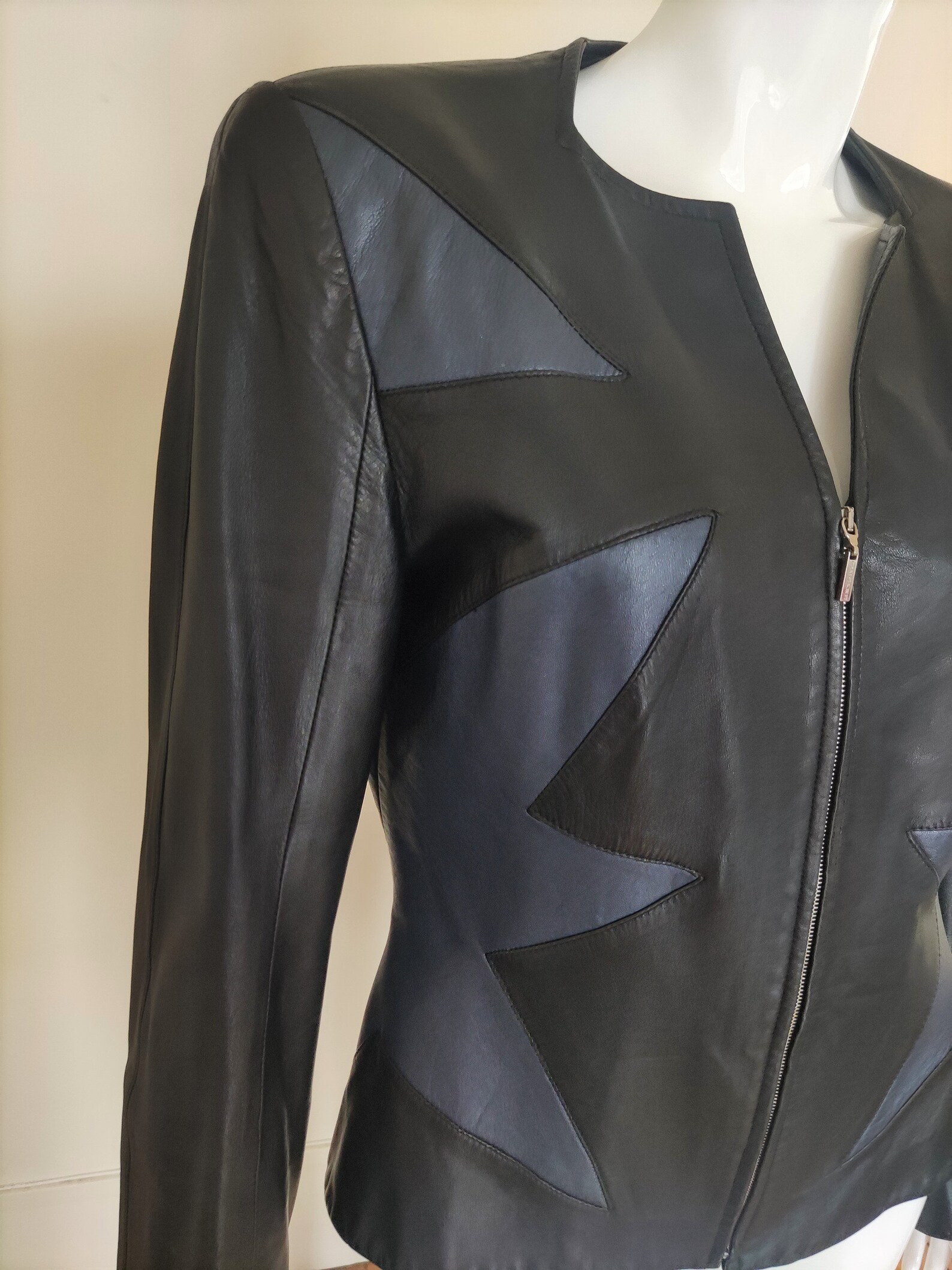 Thierry Mugler Leather Lamb Star Fringe Runway Wasp Waist Bee ...