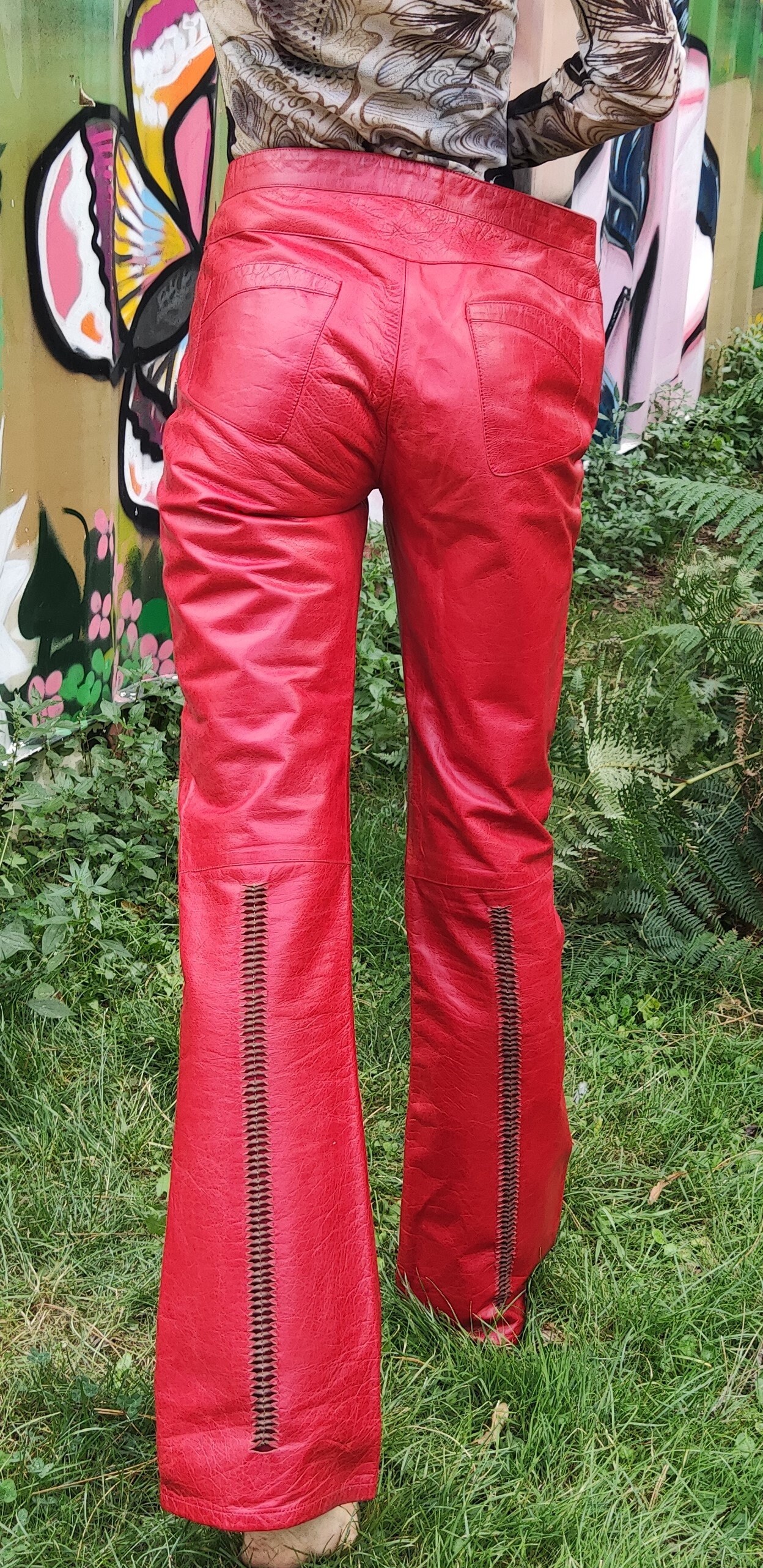 Thierry Mugler Red Calf Leather Couture Runway Motorcycle Vintage Paris ...