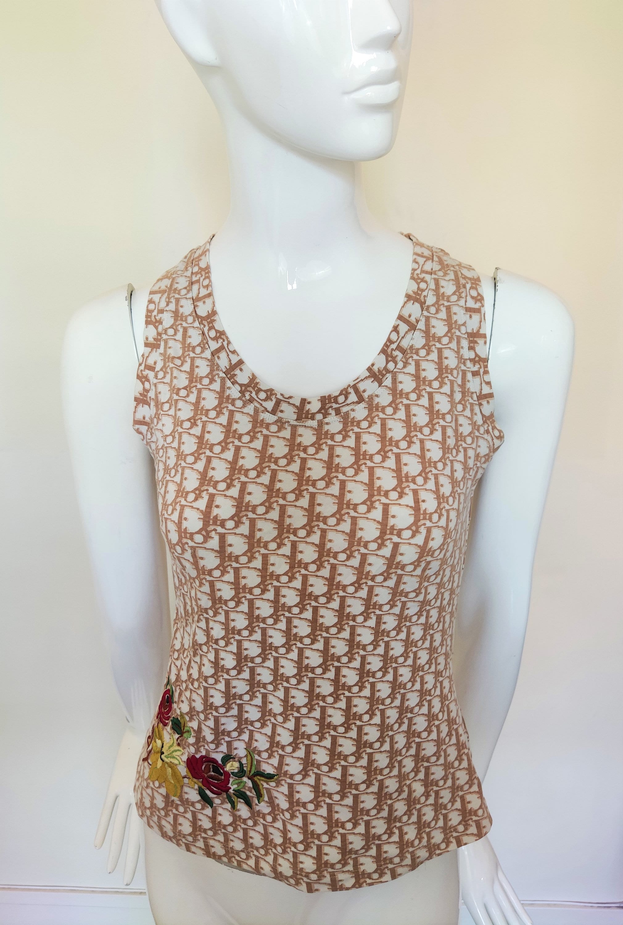 Christian Dior Monogram Logo Text Embroidered Floral Flower J'adore by ...