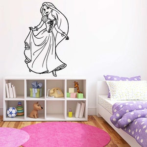 Princess Rapunzel Wall Decal Rapunzel Wall Decor Cartoon Wall Sticker ...