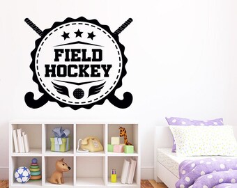 Field Hockey Girl Wall Decal Field Hickey Wall Sticker Field Hockey ...