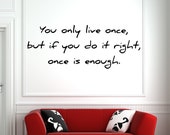 Life Quote Wall Decal Motivational Quote Wall Decal | Etsy