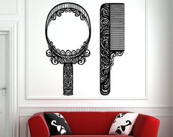 Hair Salon Wall Window Decal Sticker Hair Stylist Hair Tools - Etsy