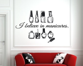 Nail Salon Wall Decal Manicure Pedicure Window Sticker Nail Bar Nail ...