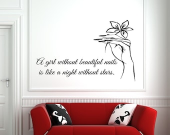 Nail Salon Wall Decal Nail Wall Art Manicure Wall Decal Beauty Salon ...