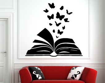 Books Wall Decal Reading Wall Decal Library Wall Decal | Etsy