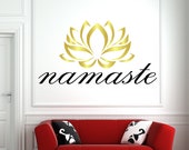 Namaste Lotus Wall Decal Lotus Flower Wall Decal Lotus | Etsy
