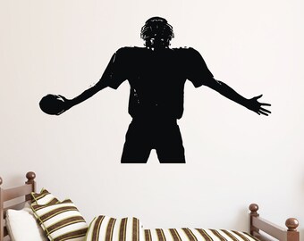 Football Breaking Through Personalized Wall Decal Vinyl Sticker Custom ...