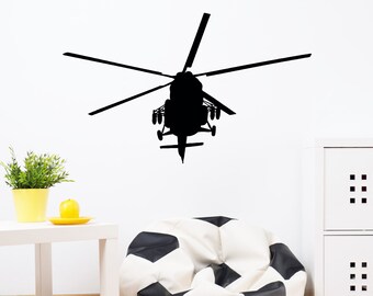 Helicopter Wall Decal Helicopter Wall Sticker Helicopter Wall Decor ...