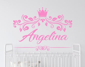Princess Custom Name Wall Decals for Girls Nursery Decor Z115 | Etsy