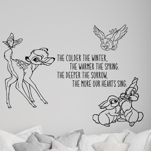 Bambi Wall Decal Bambi Deer Wall Decor Cartoon Wall Sticker SG - Etsy