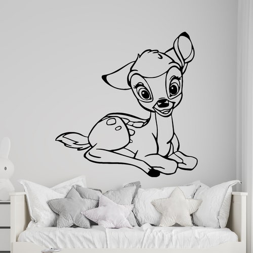 Bambi Wall Decal Bambi Deer Wall Decor Cartoon Wall Sticker SG - Etsy