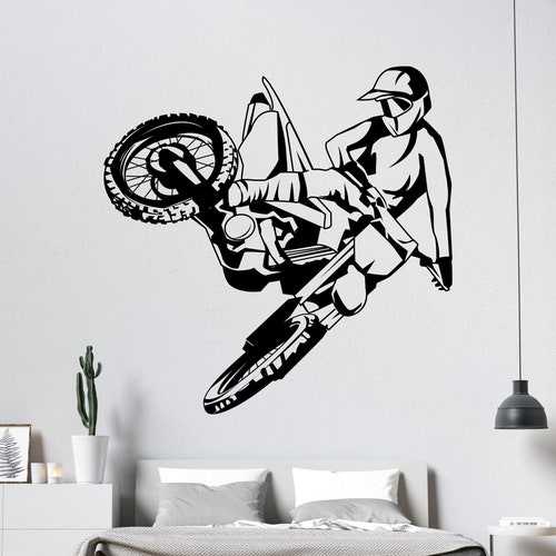Motocross Wall Decal Motorcycle Wall Sticker Dirt Bike Wall | Etsy