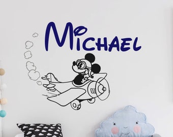 Personalized Name Wall Decal Mickey Mouse Wall Decal | Etsy