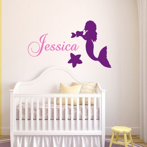 Personalized Name Wall Decal | Mermaid Wall Decal | Custom Name Wall ...
