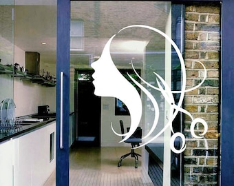 Hair Salon Wall Window Decal Sticker Hair Stylist Hair Tools Scissors ...