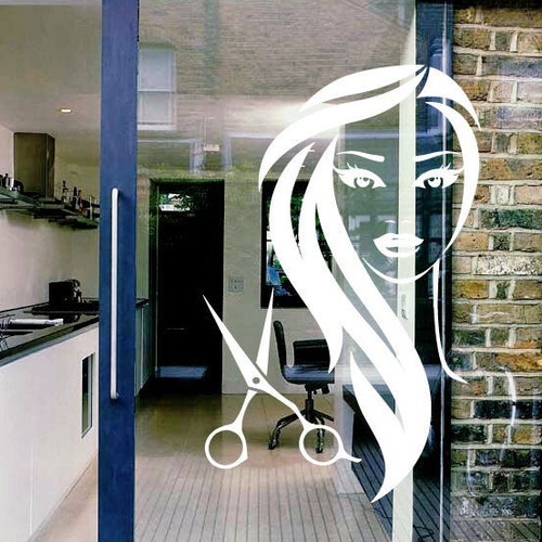 Hair Salon Wall Window Decal Sticker Hair Stylist Hair Tools - Etsy