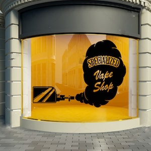 Vape Wall Window Decal Sticker Vape Shop Vaping Vape Store Logo ...