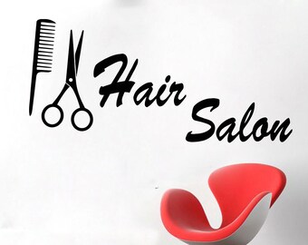 Hair Salon Wall Window Decal Sticker Hair Stylist Hair Tools - Etsy
