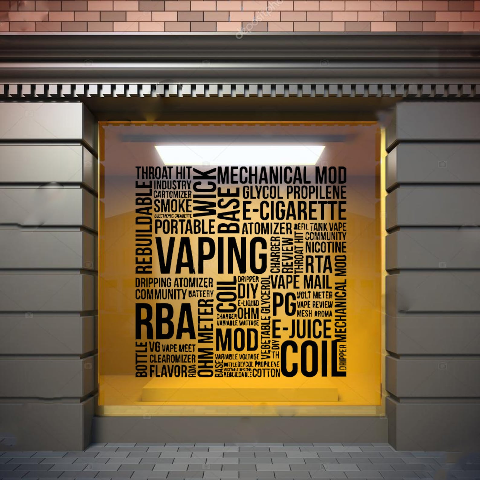 Vape Wall Window Decal Sticker Vape Shop Vaping Vape Store Logo ...