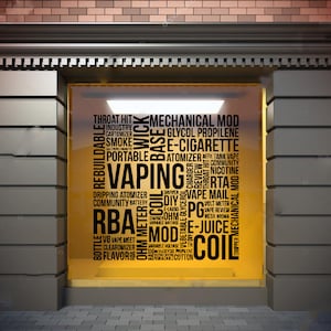 Vape Wall Window Decal Sticker Vape Shop Vaping Vape Store Logo ...