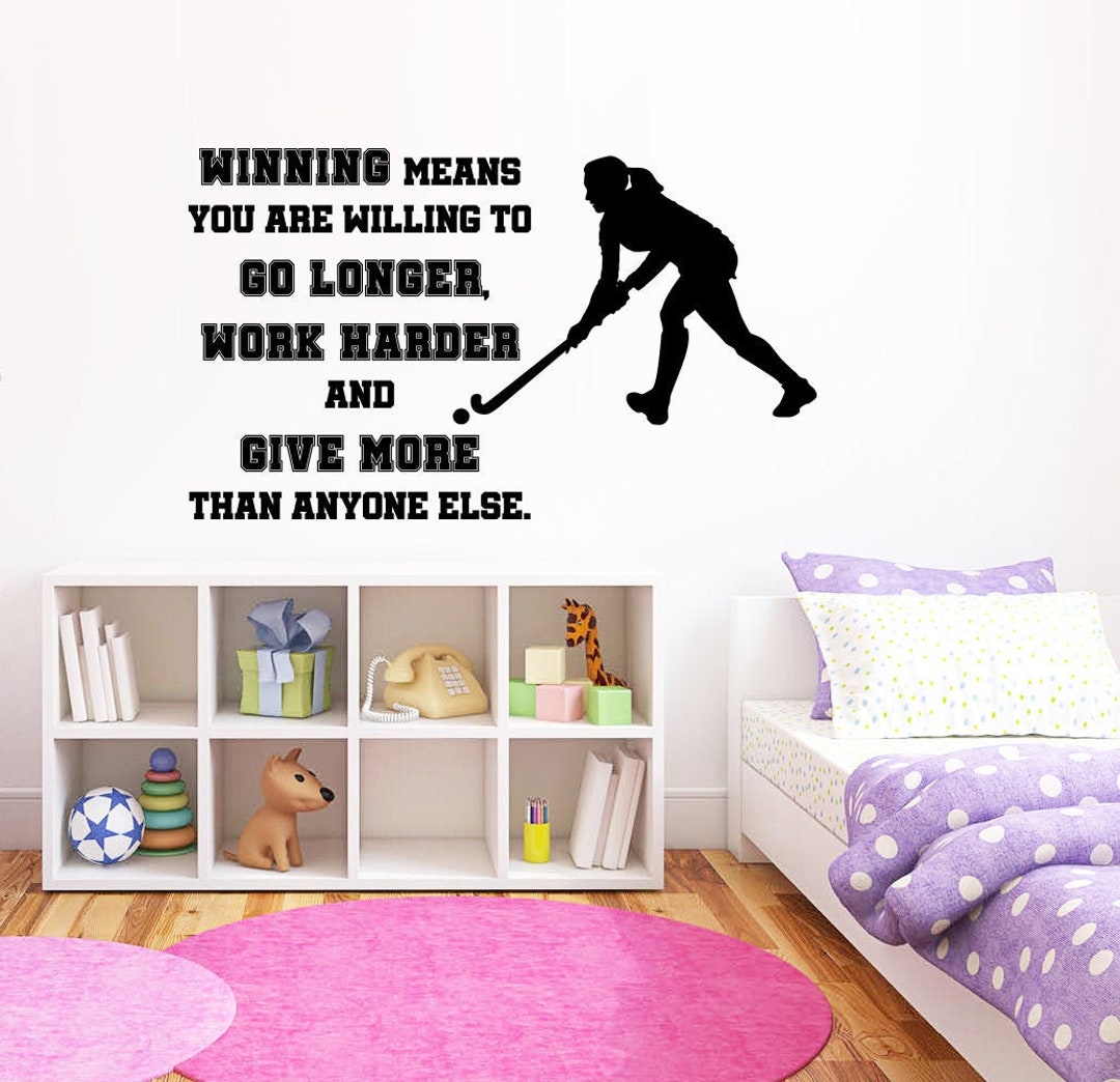 Field Hockey Girl Wall Decal | Field Hickey Wall Sticker | Field Hockey ...