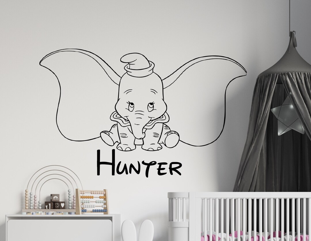 Dumbo Elephant Wall Decal Dumbo Wall Sticker Nursery Wall Decor 5063 - Etsy